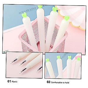 NUOBESTY 10pcs Black Gel Pen Cartoon Carrot Pen Cute Carrot Ink Pen Lovely Ballpoint Pen Black Ink Pens Stylus for Ball Point Pens Black Multi-function Handwriting Pens Pens Work