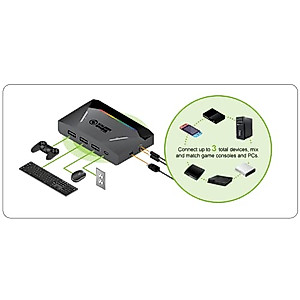 IOGEAR KeyMander 2 3Play Keyboard/Mouse Sharing Switch for PC and Game Consoles - GES1337
