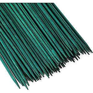 100 Bamboo Garden Stakes with 25 Yards Flower Tape (Green, 101 Pieces)