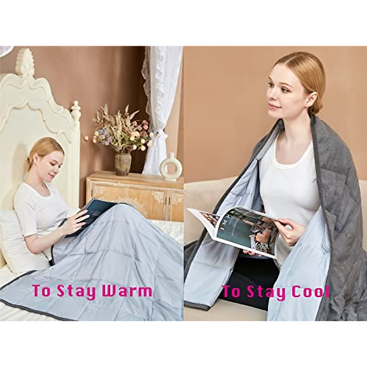 PACIFICTEX All Season Blanket, Cooling Blanket, 48x72 Inch, 12 LBS