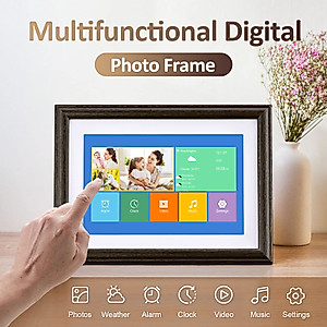 WiFi Digital Picture Frame, Pastigio 10.1" HD Wooden Digital Photo Frame with Delicate LCD Display, 16GB Storage, Auto-Rotate, Instant Share Photos and Videos via App, Email, Cloud from Anywhere