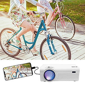 Core Innovations 150" LCD Home Theater Mini Projector, Adjustable Size, Built in Speakers, Compatible with TV Stick, Smartphone, Gaming Consoles, DVD Player, USB, (White)