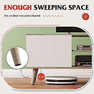 WLIVE TV Stand for 55 60 inch TV, Boho Entertainment Center with Storage Cabinets, TV Console for Living Room Decor, Greige White