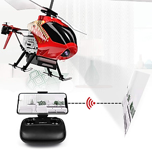 Cheerwing U12S Mini RC Helicopter with Camera Remote Control Helicopter for Kids and Adults (Red)