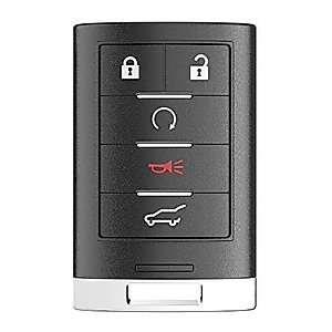 KRSCT Key Fob Remote Control Replacement fit for Cadillac SRX ATS ELR XTS 2010-2015 FCC ID: NBG009768T 5-Button Car Start 315 MHz Keyless Entry Control