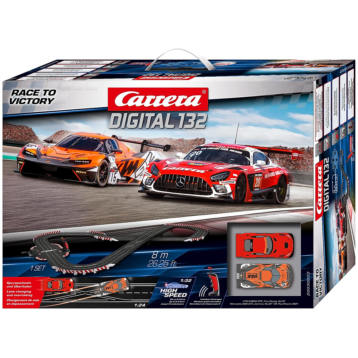 Carrera Digital Electric Slot Car Racing Track Set Includes Two Cars & Two Dual-Speed, D132 Race to Victory
