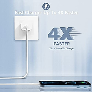 iPhone 13 14 Charger Cable,[Apple MFi Certified]2Pack iPhone Fast Charger 20W Type C Wall Charger Travel Plug Adapter USB C to Lightning Cable for iPhone 14/13 Pro Max/13 Mini/12/12 Pro Max/11 Pro Max
