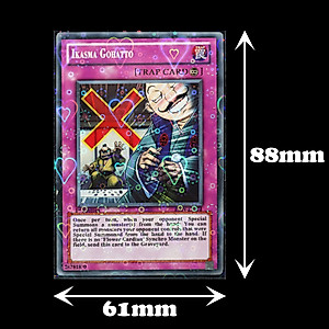 100PCS Holographic Card Sleeves for Japanese Sized Cards YGO Card Protectors (61x88mm, Hearts)