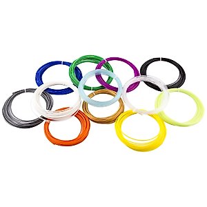 HATCHBOX 3D Pen-ABS1.75-SMP ABS 3D Pen Filament, Dimensional Accuracy +/- 0.05mm, 0.44lbs Total, 1.75mm, 12 Color Sample Pack - 20 Feet Per Color