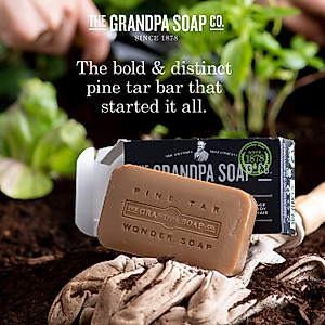 Pine Tar Bar Soap by The Grandpa Soap Company | The Original Wonder Soap | 3-in-1 Cleanser, Deodorizer & Moisturizer | 4.25 Oz. Each ? 3 Pack