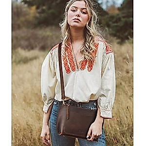 S-ZONE Genuine Leather Women Backpack Purse Daypack with Luggage Sleeve Bundle with Leather Crossbody Purse