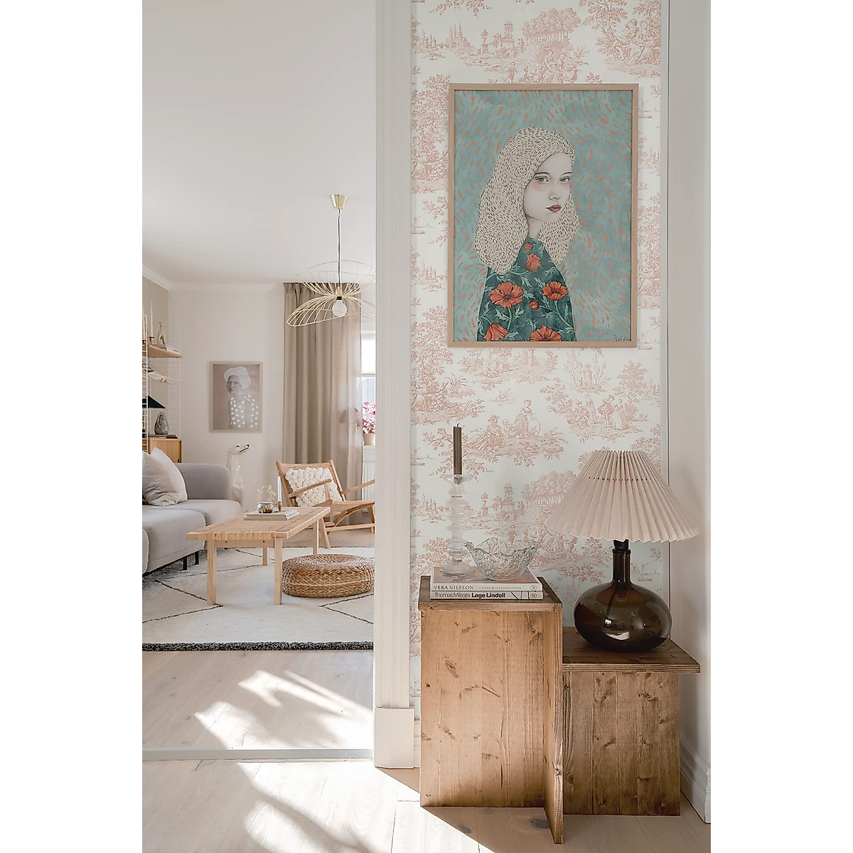 NextWall Chateau Toile Peel and Stick Wallpaper (Blush)