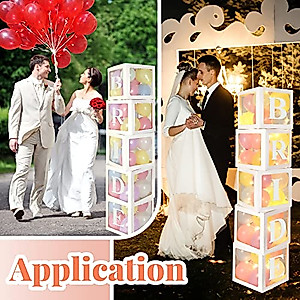 Sratte Balloon Box with Letters and Numbers Clear Blocks Boxes with LED Lights for Shower Party Decorations Birthday Wedding Graduation Party Supply, No Balloons(White, Warm White,8 Pcs)