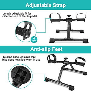 Pedal Exerciser Mini Exercise Bike Foot Peddler for Leg and Arm Rehab Workout