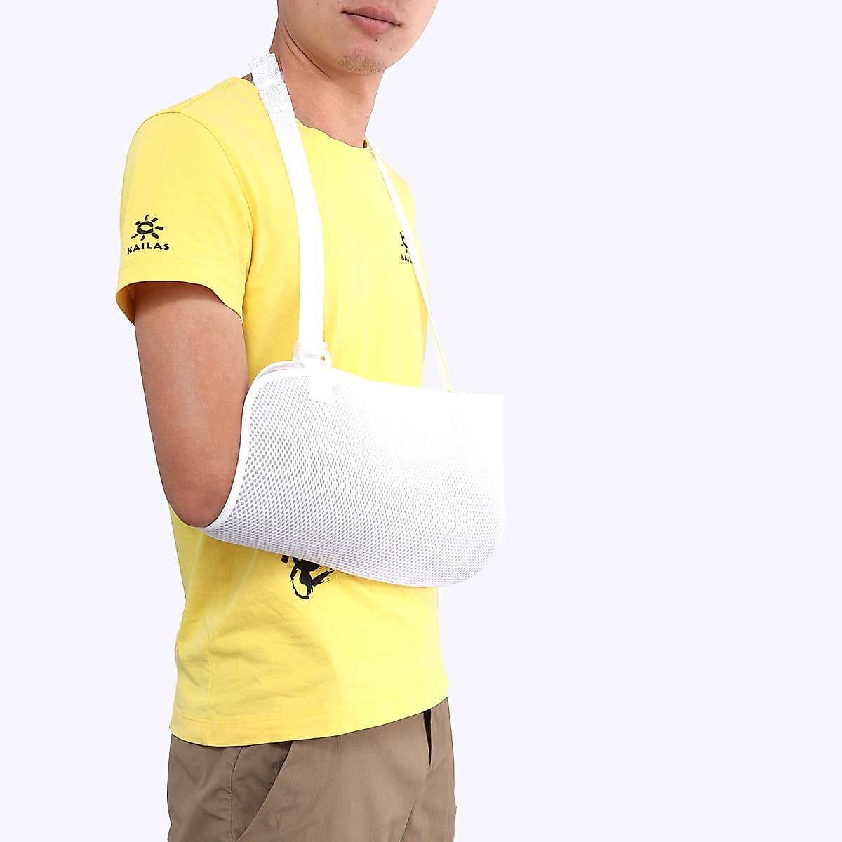 ROSENICE Arm Sling Mesh Adjustable Shoulder Medical Sling for Broken Arm(White)