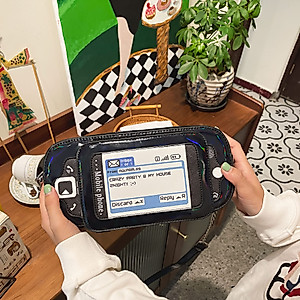 Ondeam Slider Phone Shoulder Purses,PU Unico CrossBody Bag for Girl Women(Black)