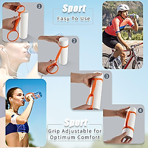 Windspeed Water Bottle Carrier Grip for Outdoor,Soft Band Holder Strap Makes Any Bottle Handheld,Water Bottle Bands for Bike, Gym or Jogging 4 Pack