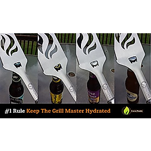 Cave Tools 3-Piece BBQ Tools Set - Includes Spatula, Tongs, & Fork - Heavy Duty Stainless Steel, Dishwasher Safe - BBQ Grill Accessories