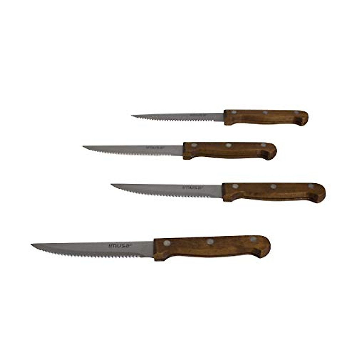 Imusa USA IMU-71014 4Piece Serrated Steak Knives with Wood Handle