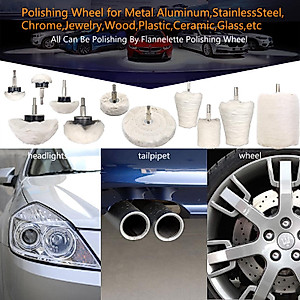 Tworider 11 pcs Buffing Wheel for Drill, Buffing Pad Polishing Wheel Kits, Wheel Shaped Polishing Tool for Metal Aluminum, Stainless Steel, Chrome, Jewelry, Wood, Plastic, Ceramic, Glass, etc