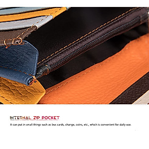 Women Multicolor Wallets Genuine Leather Card Holder Large Purses Phone Clutch (Multicoloured Diamond-L)