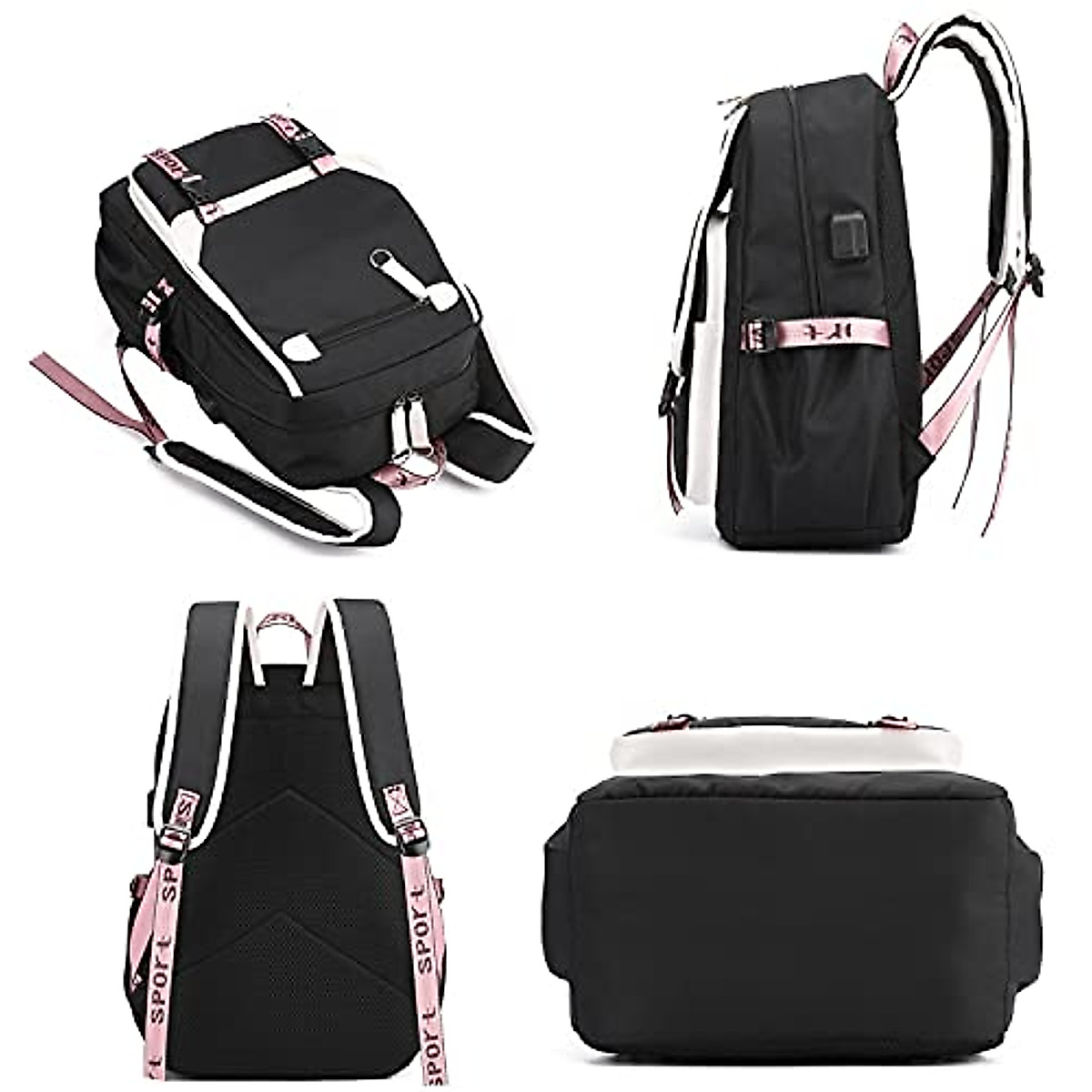 WANHONGYUE Gudetama Anime Backpack Laptop School Bag Student Bookbag Cosplay Daypack Rucksack Bag with USB Charging Port 1200/3