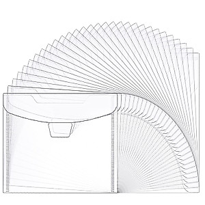 Hukado 30 Pieces Scrapbook Paper Storage Organizer for 12 x 12 Inch Scrapbooking Paper, 13" x 12.6" Clear Paper Storage Bag with 36 Coloful Sticky Index Tabs, Vinyl Record, Vinyl Paper and Cardstock