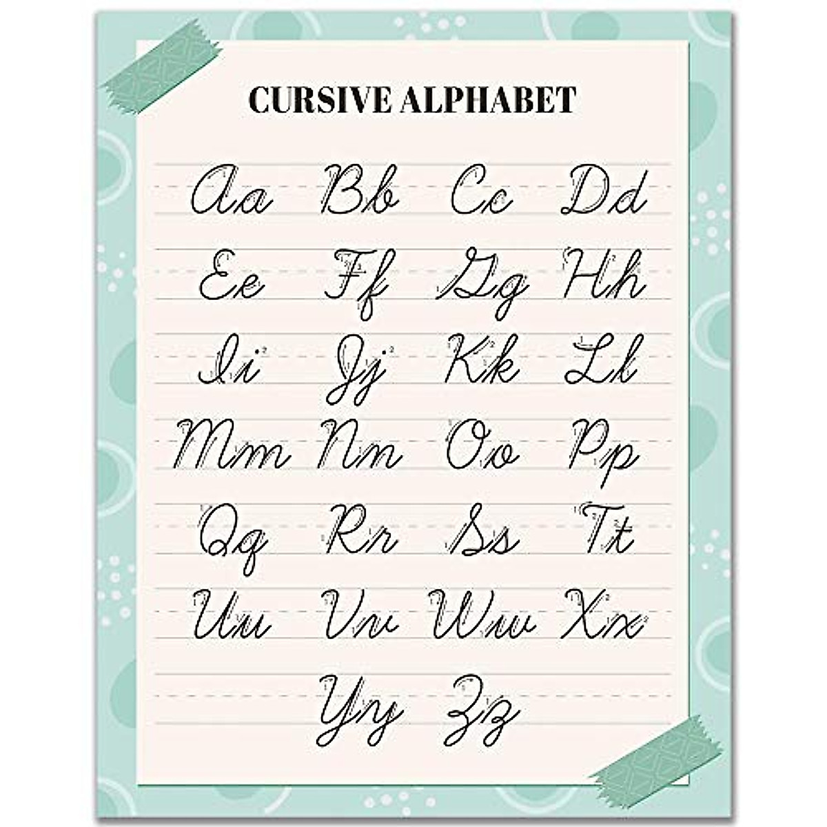11x14 Set Of 2 Kids Educational Alphabet Posters/Alphabet Letters/Alphabet Wall Decor/Nursery Wall Decor/Classroom Decorations/Homeschool/Learning/Wall Hanging/Manuscript Cursive