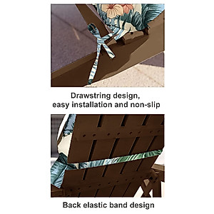 Srutirbo Rocking Chair Cushion, High Back Patio Cushions 44x19 inch, Waterproof Indoor/Outdoor Furniture Chair Cushions Pads with Straps, Seasonal All Weather Replacement (Leaf)