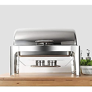 UZOURI Stainless Steel Chafing Dish with Full Rotating Cover, Chafing Dish Set Food Warmer Buffet, Buffet Dish Catering Pan for Kitchen Party Banquet Dining