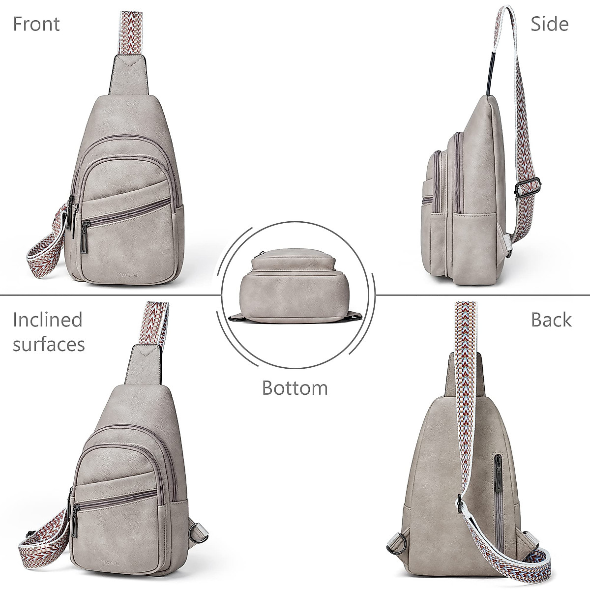 Mroede Sling Bag Crossbody Bags for Women, Fanny Packs for Women Chest Bag for Work Shopping