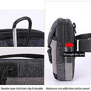 Phooyeejoon Universal Belt Cell Phone Holster, Belt Clip Phone Cover Utility Phone Waist Belt Bag Hip Wallet Pouch for 7'' Smartphone, Nylon Canvas Construction