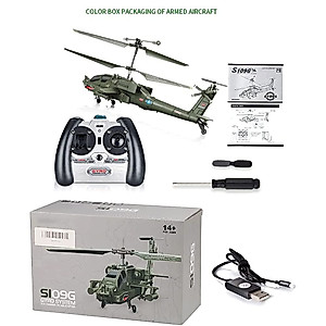 HEBXMF RC Helicopter 2.4GHZ Remote Control Plane, Apache Military Fighter Model, Anti-Drop RC Airplane Dual Motor RC Aircraft Beginner Indoor RC Drone Children's Toy Gift