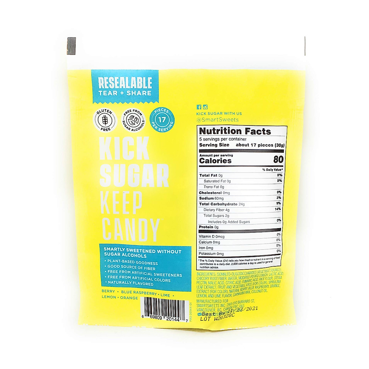 SMART SWEETS Sour Blast Buddies, 5.3 OZ