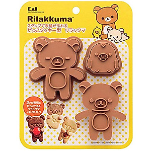 Kai Corporation DN0200 Cookie Cutter, Rilakkuma Stamp, Makes Facial Expressions, Made in Japan