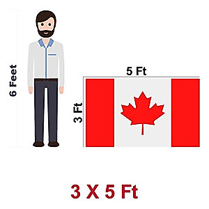 G128 Canada Canadian Flag | 3x5 Ft | LiteWeave Series Printed 100D Polyester | Country Flag, Vibrant Colors, Brass Grommets