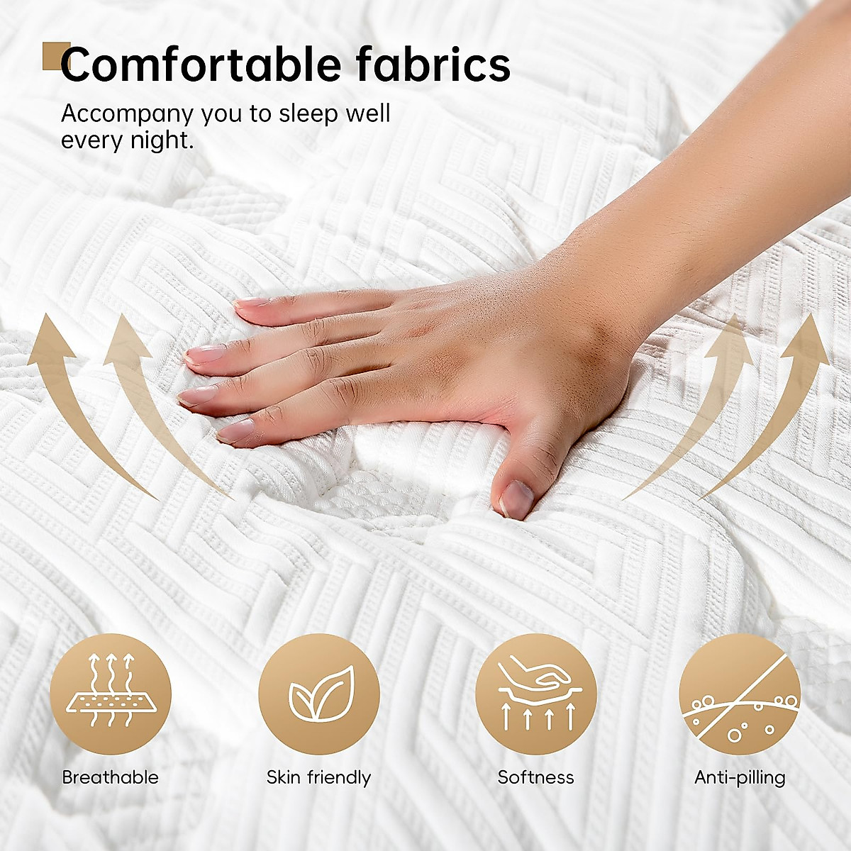 COOLMI King Mattress, 12 Inch, Pressure Relief, Protecting Spine, Silent Sleep, Soft and Comfortable Medium Firm Memory Foam, CertiPUR-US.