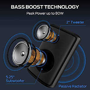 Monster Sparkle Loud Bluetooth Speaker 80W, Party Speaker with Powerful Sound and Heavy Bass, Full Screen Colorful Lights, 24H Playtime, AUX, USB Playback, Portable Waterproof Speaker for Outdoor Home