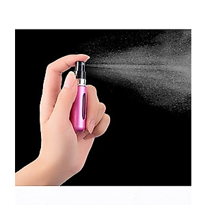 Shuiniba Mini Refillable Perfume Atomizer Bottle, Refillable Perfume Spray, Scent Pump Case, Perfume Atomizer Refillable Travel,5ml, Pink,Gold,Silver - 3PCS