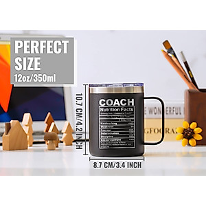Onebttl Coach Gifts, Funny Gift Idea for Appreciation, Christmas, Birthday, 12oz Stainless Steel Insulated Travel Coffee Mug - Coach Nutriton Facts