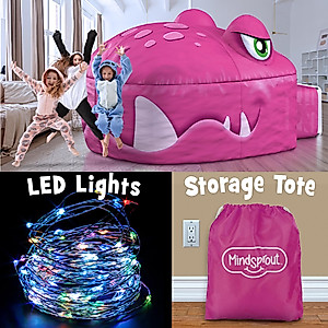 Light-Up Air Tent, Inflatable Blow Up Tent - 30 Seconds Setup - Kids Toys, Age 3 4 5 6 7 8 Years Old - Fort Building - Birthday Gift Idea for Boys and Girls Ages 4-6, Dinosaur Toys