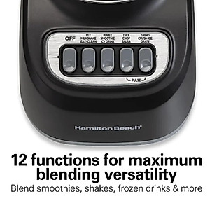 Beach Smoothie Blender with 650W Peak Power, Wave Action System, 12 Functions, 48 oz BPA-Free Jar, and Ice Sabre Blades