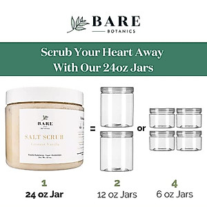 Bare Botanics Natural Body Scrub (Coconut Vanilla) – Gentle Exfoliator & Super Moisturizer | Includes a Wooden Spoon | No Synthetic Fragrances, No Nut Oils, Ready to Gift | Net Weight 24oz