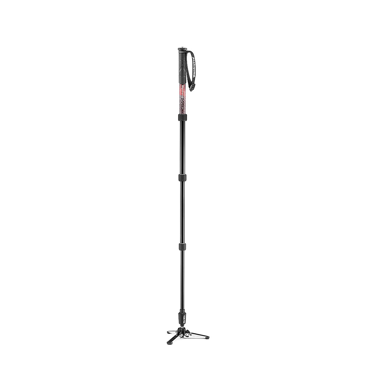 Manfrotto Element MII Video Aluminium Fluid Monopod, Slim and Lightweight, Loads up to 16kg, Foldable Fluid Base, 4 Sections, Twist Locks, for mirrorless and DSLR Cameras,Red