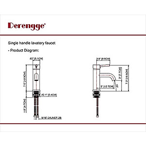 Derengge Single Lever Bathroom Faucet,Single Hole Bathroom Sink Faucet,Brushed Gold Lavatory Faucet,F-509-CS