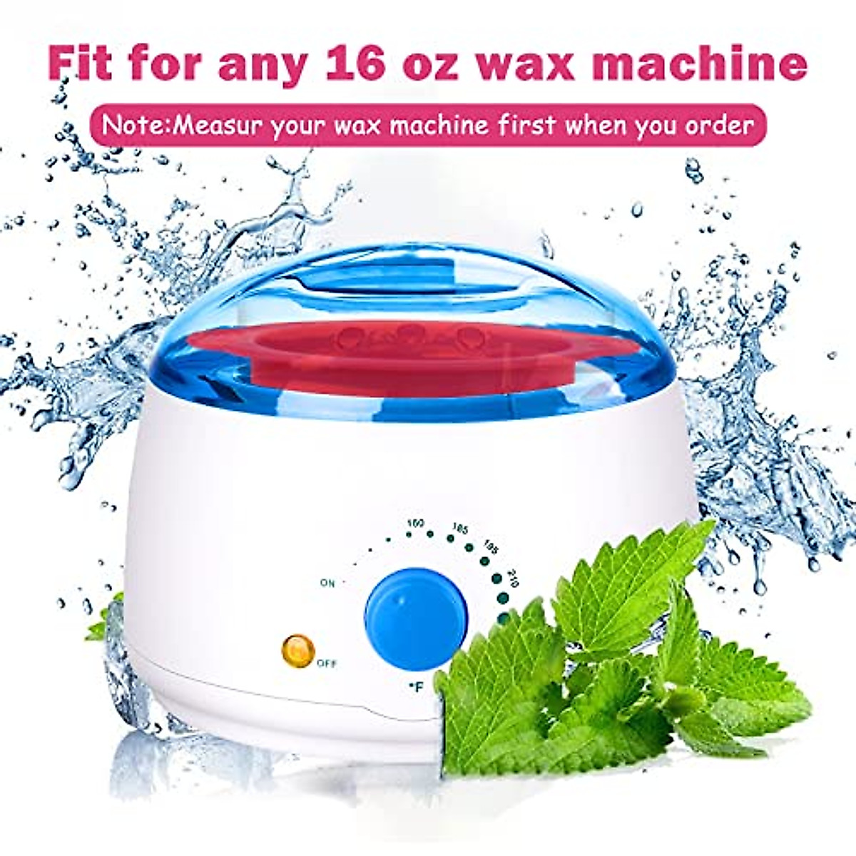 Mity rain 2pcs Silicone Wax Warmer Liner, Non-Stick Wax Pot Silicone Bowl Replacement, Reuse Wax Melt Warmer Liner With 2pcs Silicone Spatulas For Hair Removal(Blue+Red)