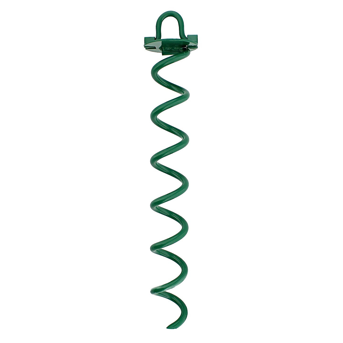 7Penn Ground Anchors Screw in 4 Pack - 16 Inch Green Spiral Dog Leash Ground Anchor Tie Down - Heavy Duty RV Canopy Stakes for High Wind Camping Tents with 475 lbs Pull Force
