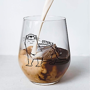 Perfectinsoy Otterly Wasted Cute Stemless Wine Glass, Otter Wine Glass, Gift For Otter Lover, otter-themed gifts