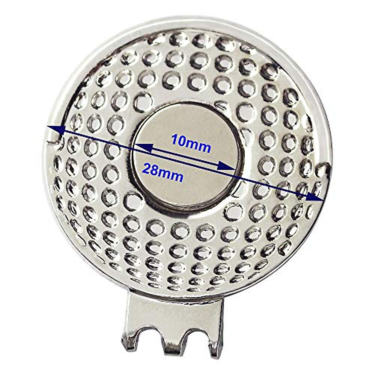 Myartte Golf Ball Marker Hat Clip Poker Chip 0.96 Inch Ball Markers Golf Gift for Men Women Golfer Assorted Pattern Stainless Iron 2 Hat Clip with 2 Golf Marker (Total 4 PCS)