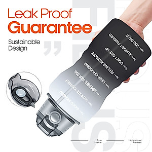 Fidus Large 1 Gallon Motivational Water Bottle with Paracord Handle & Removable Straw - BPA Free Leakproof Water Jug with Time Marker to Ensure You Drink Enough Water Throughout the Day-White/Gray